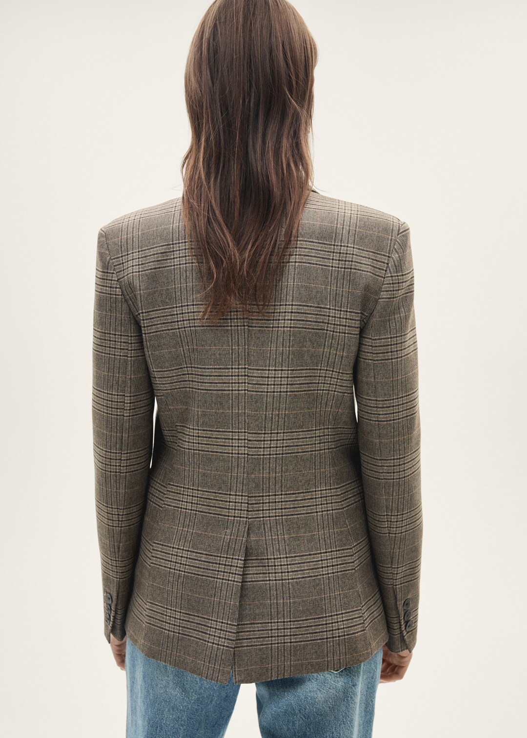 Straight-fit check jacket - Women | MANGO USA