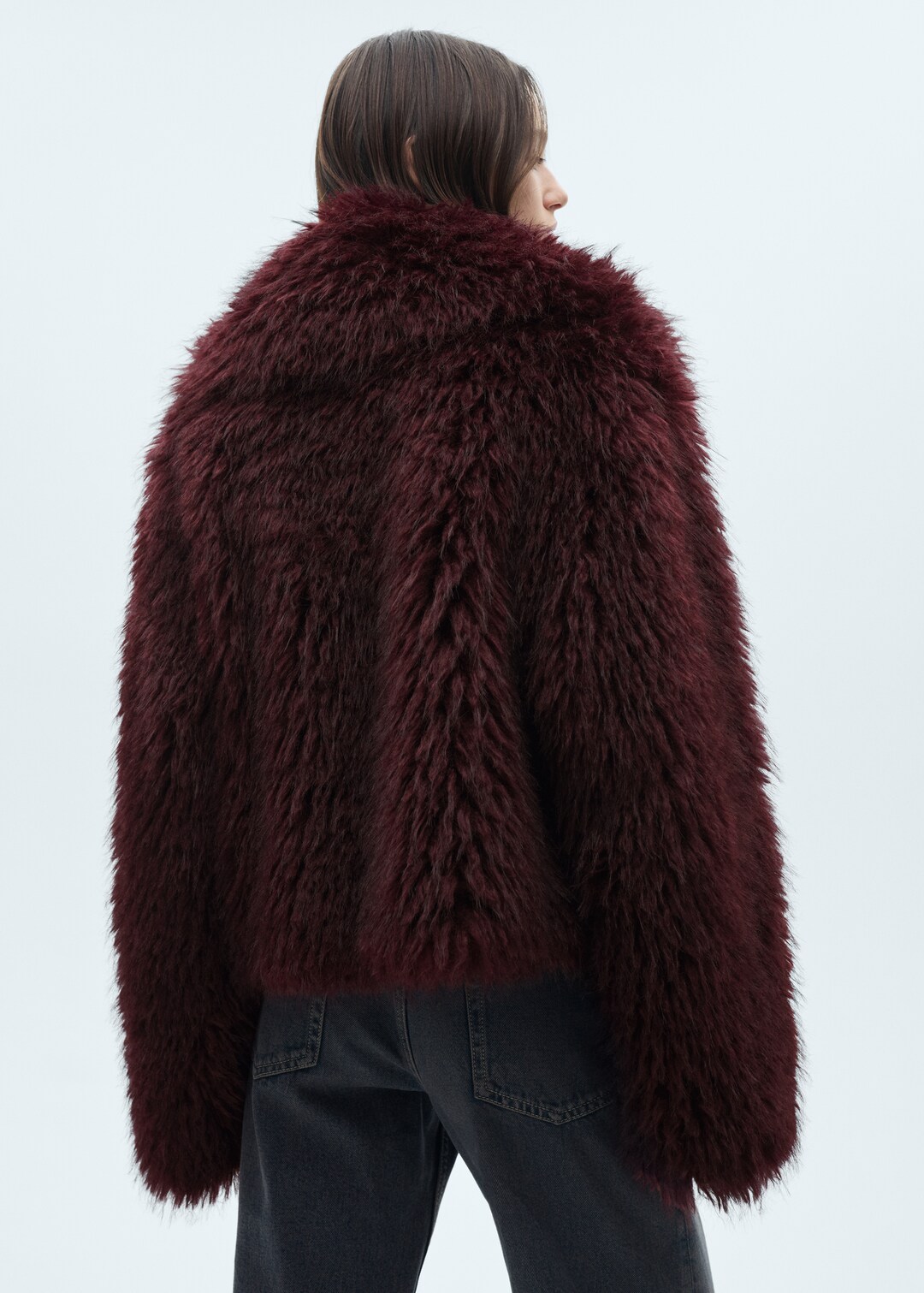 Fur-effect jacket with lapels - Women | MANGO Taiwan area