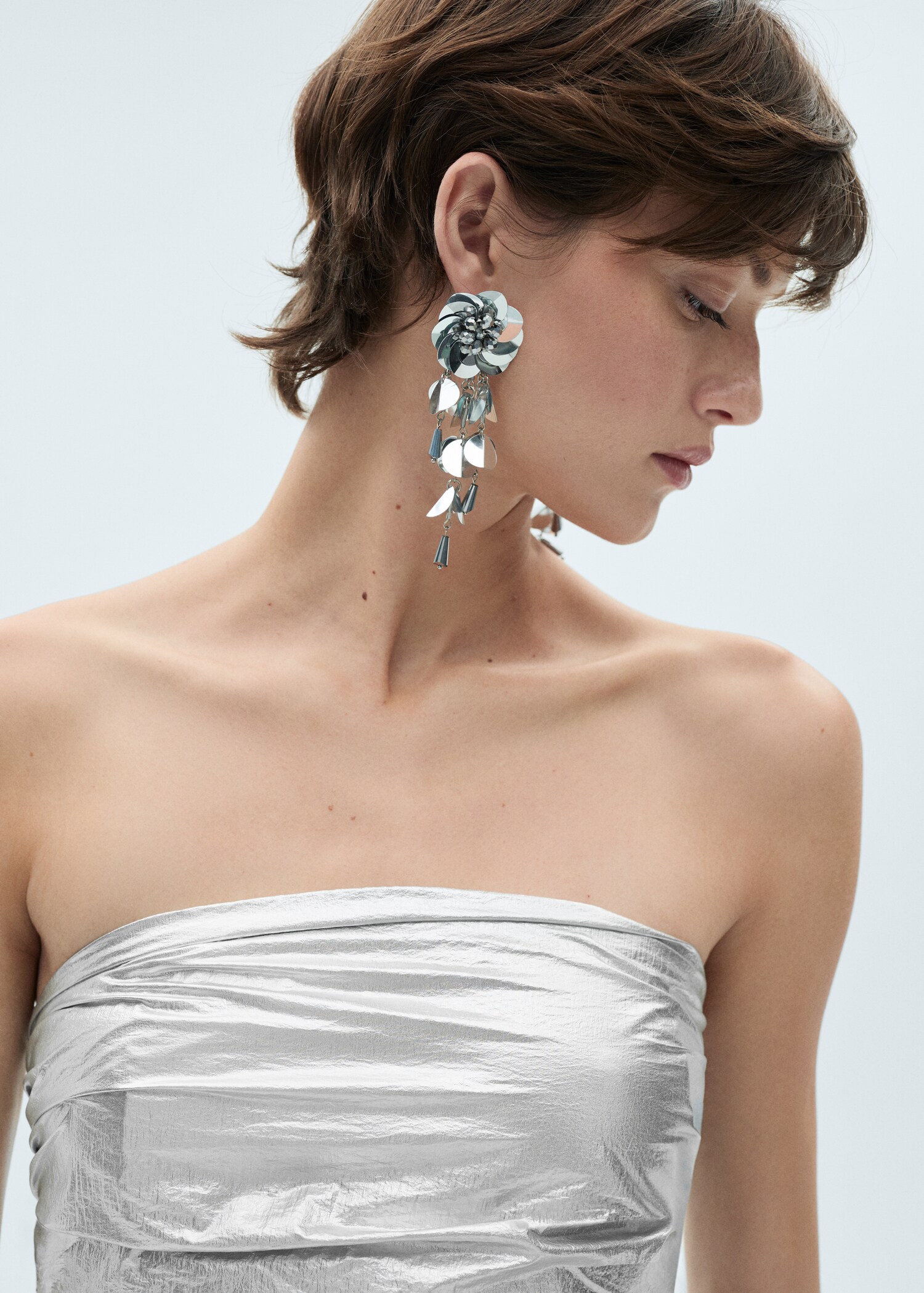 Metallic strapless top - Women | MANGO USA