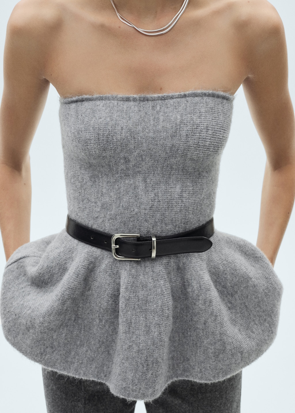 Strapless Peplum Top Women Mango Bosnia And Herzegovina