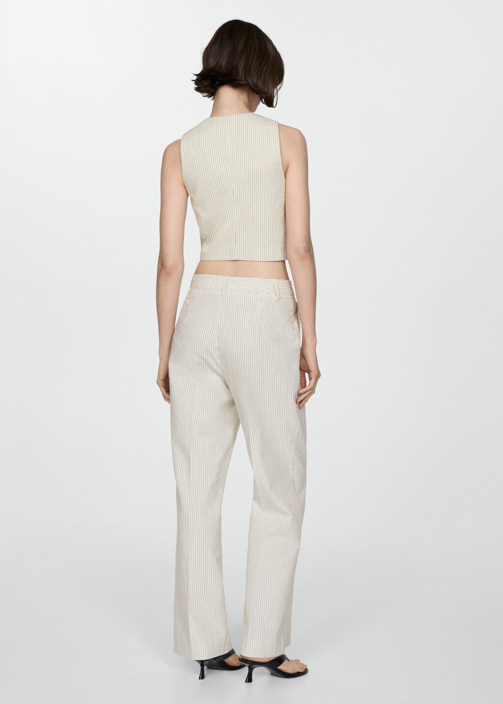Straight striped trousers - Women | MANGO USA