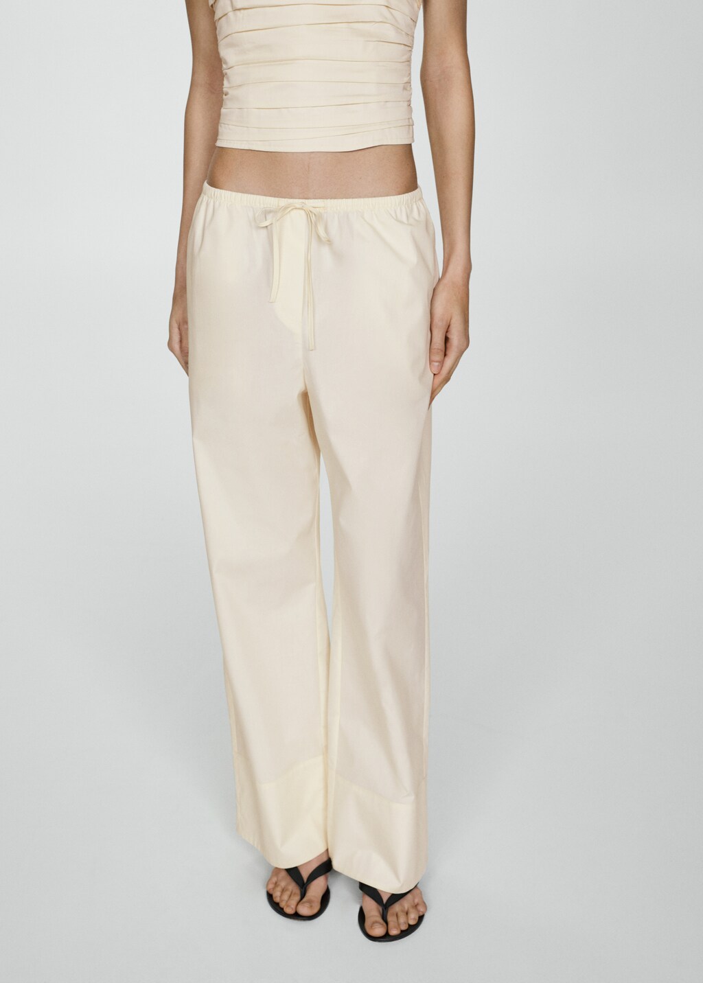 Cotton wideleg trousers - Women | MANGO India