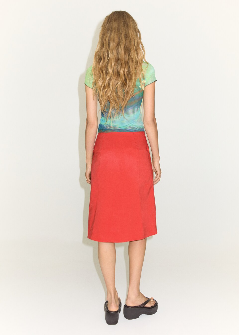 Skirt with belt and buttons - Women | MANGO USA