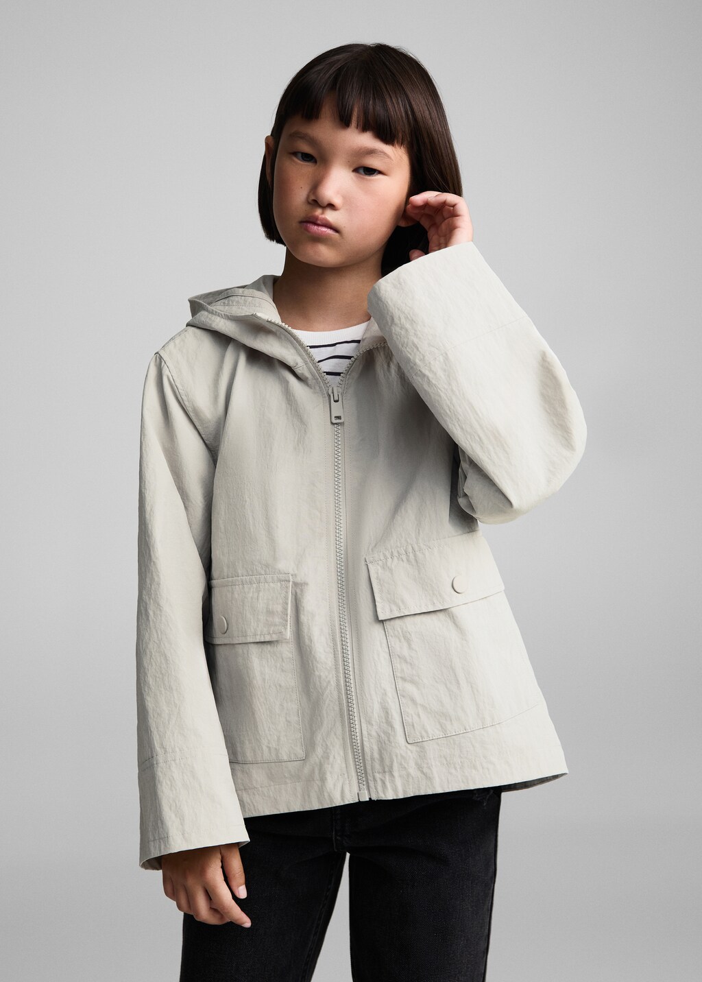Raincoat hooded jacket - Kids | MANGO India