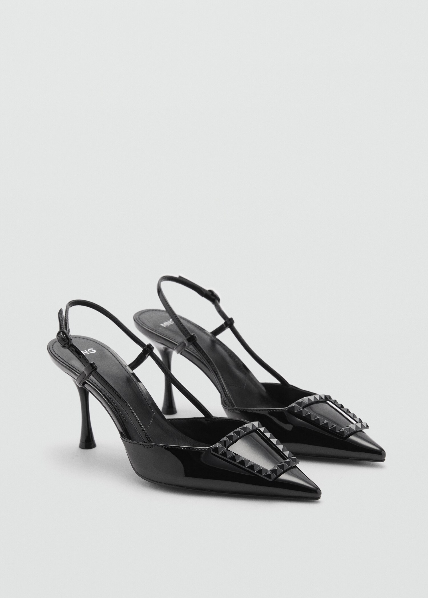 Patent leather slingback-heeled shoes - Women | MANGO USA