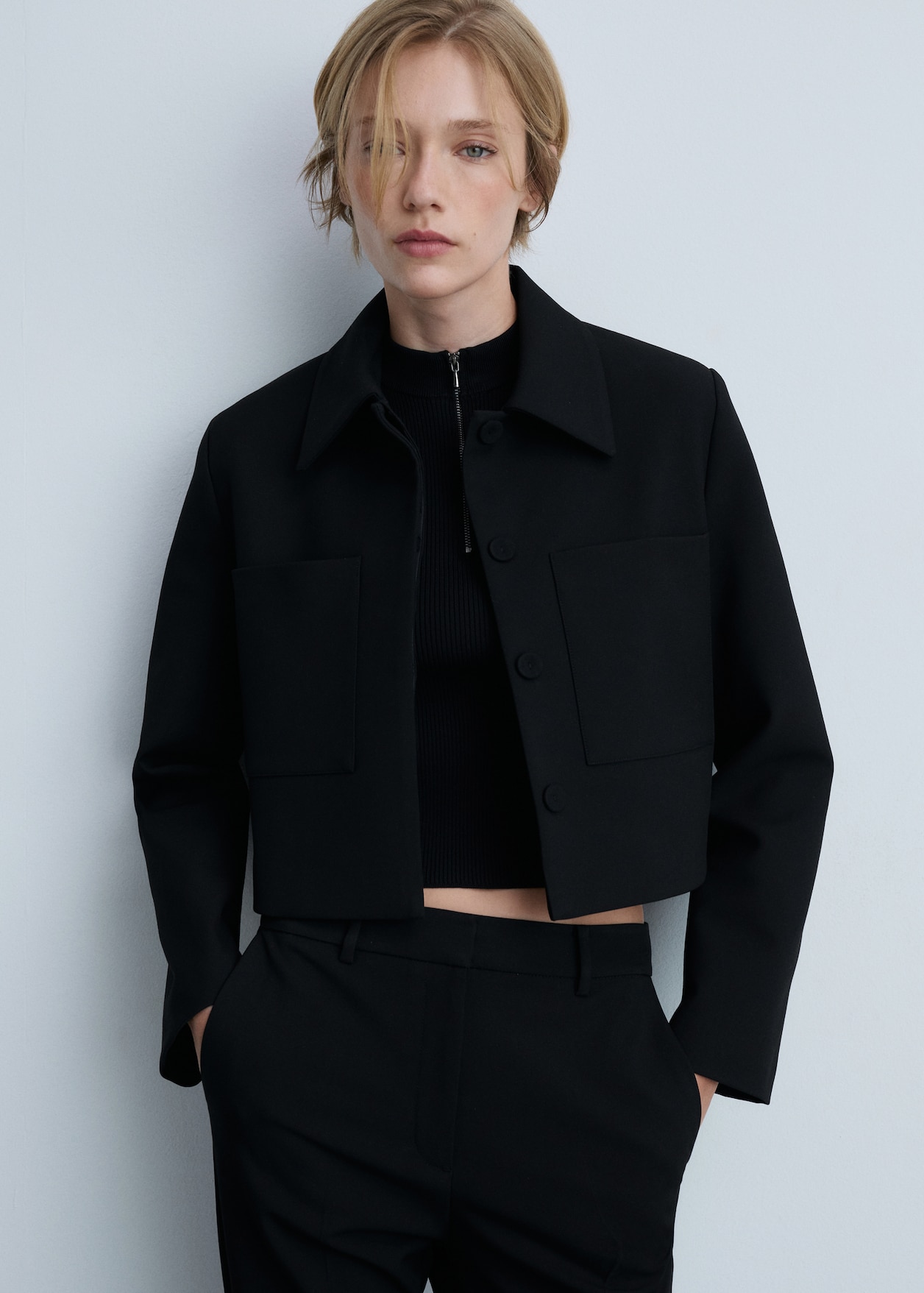 Cropped jacket with pockets - Women | MANGO USA