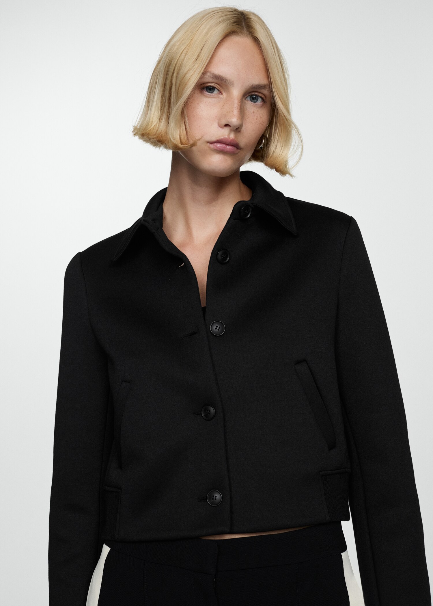 Straight-fit jacket with buttons - Women | MANGO USA