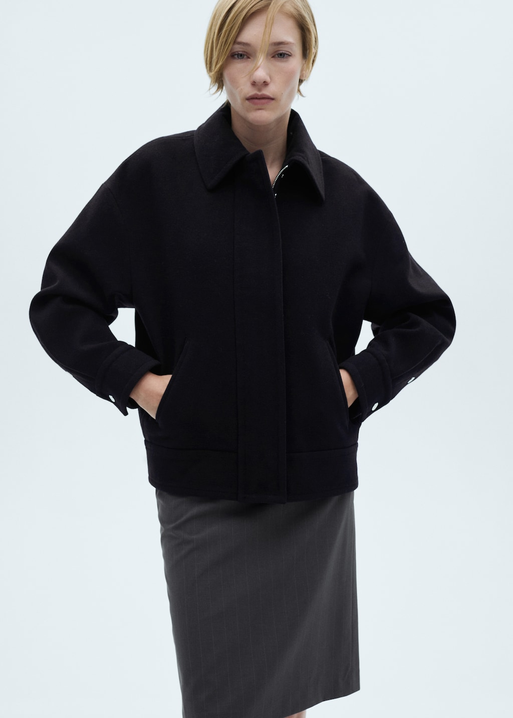 Jachetă din lână oversize - Femei | MANGO Romania