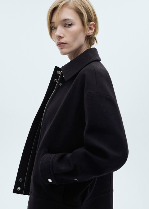 Oversize wool jacket - Women | MANGO USA