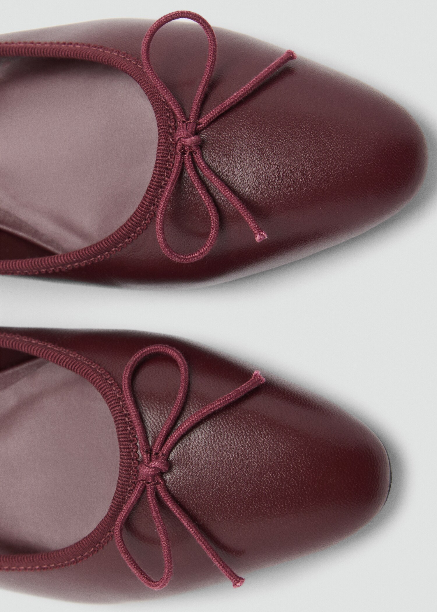 Leather ballet flats - Women | MANGO USA