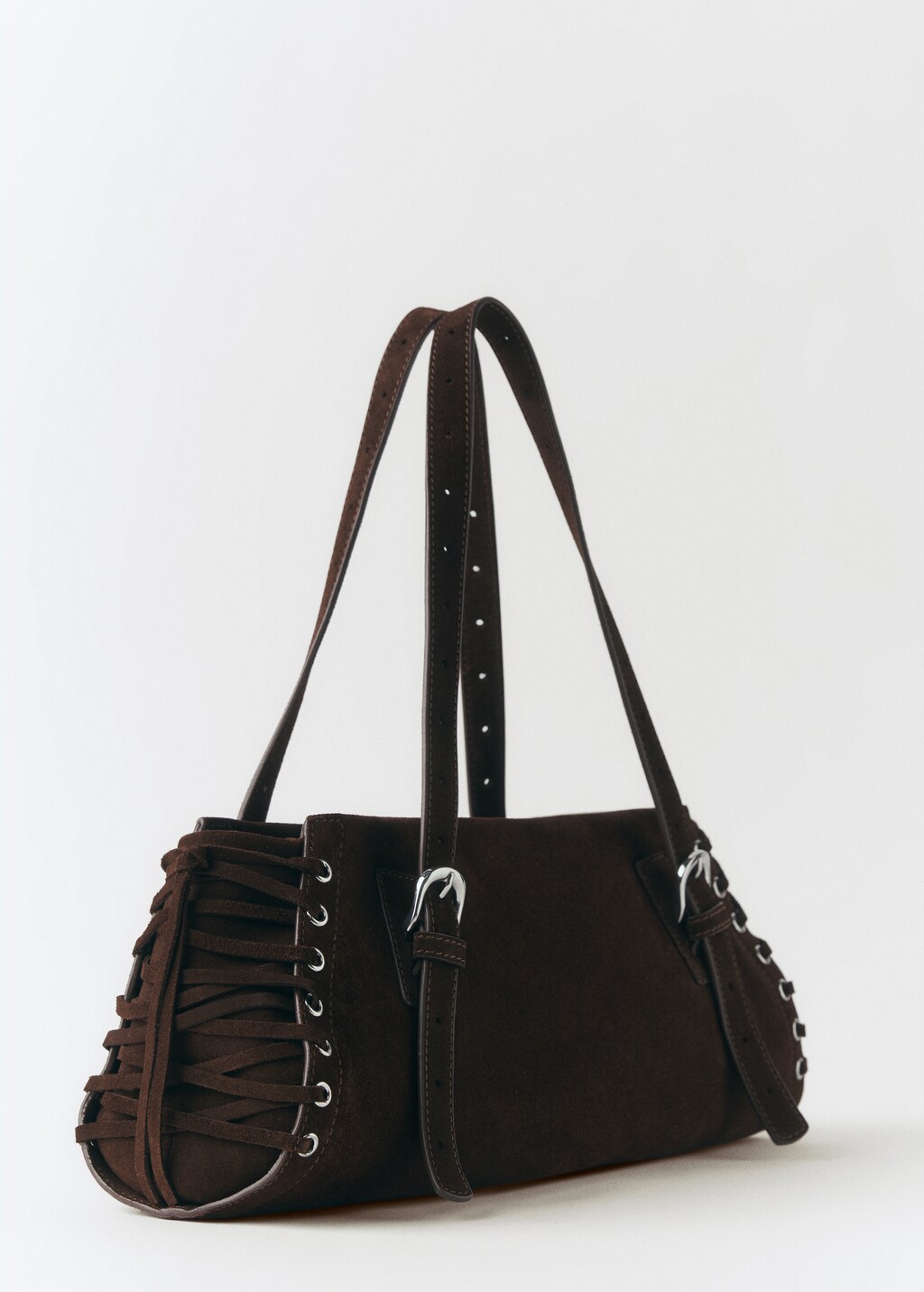 Bolso Piel Lazos Mujer Mango España Península Y Baleares