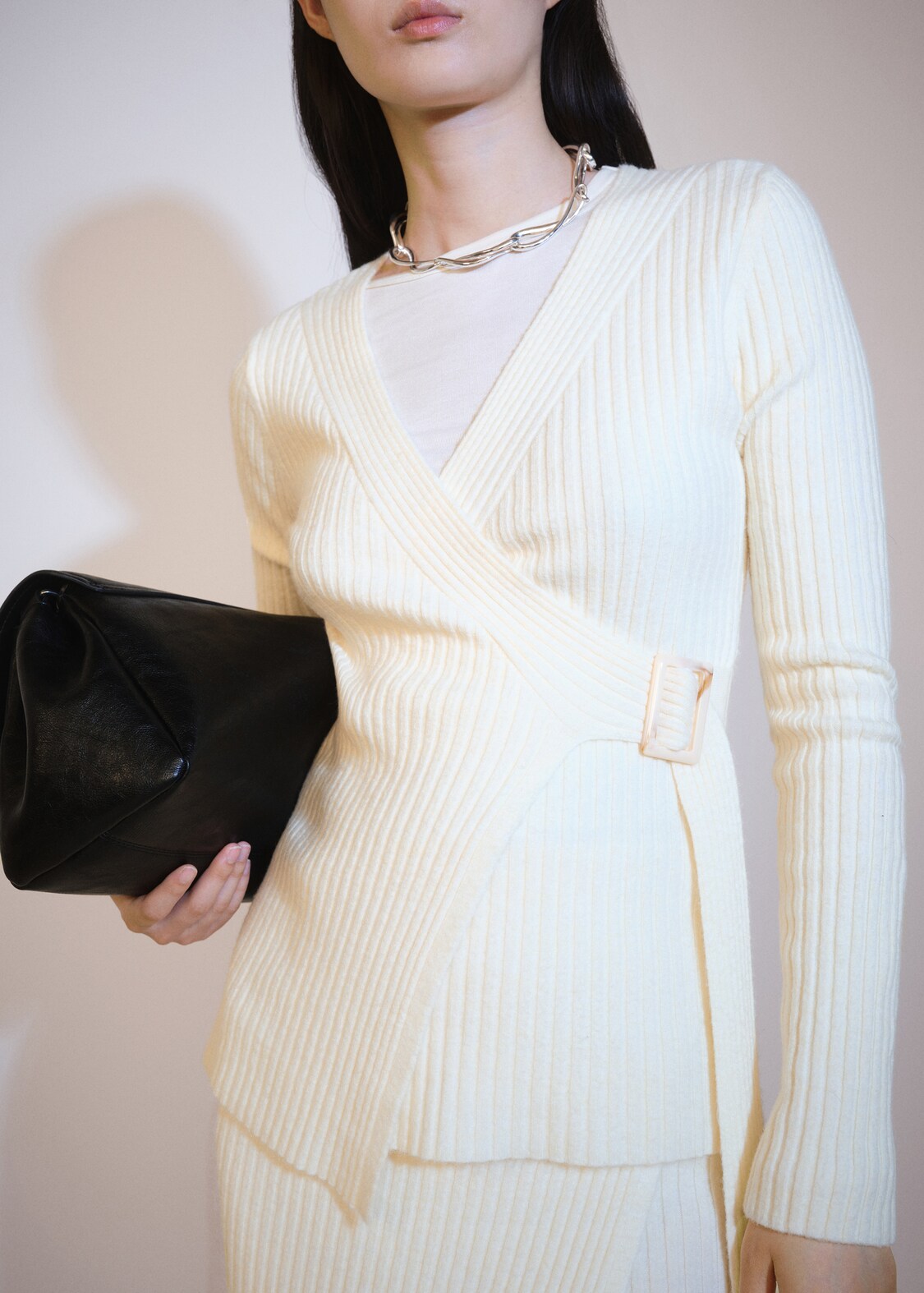 Ribbed cardigan with buckle - Women | MANGO USA