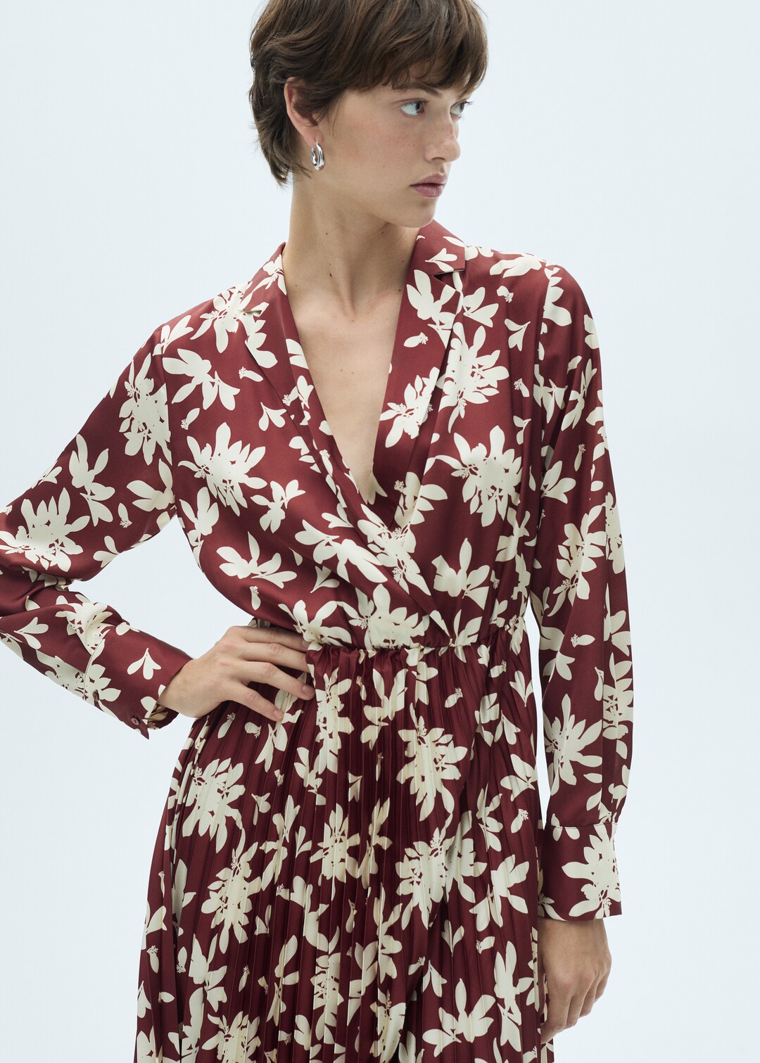Printed Pleated Dress Women Mango United Kingdom