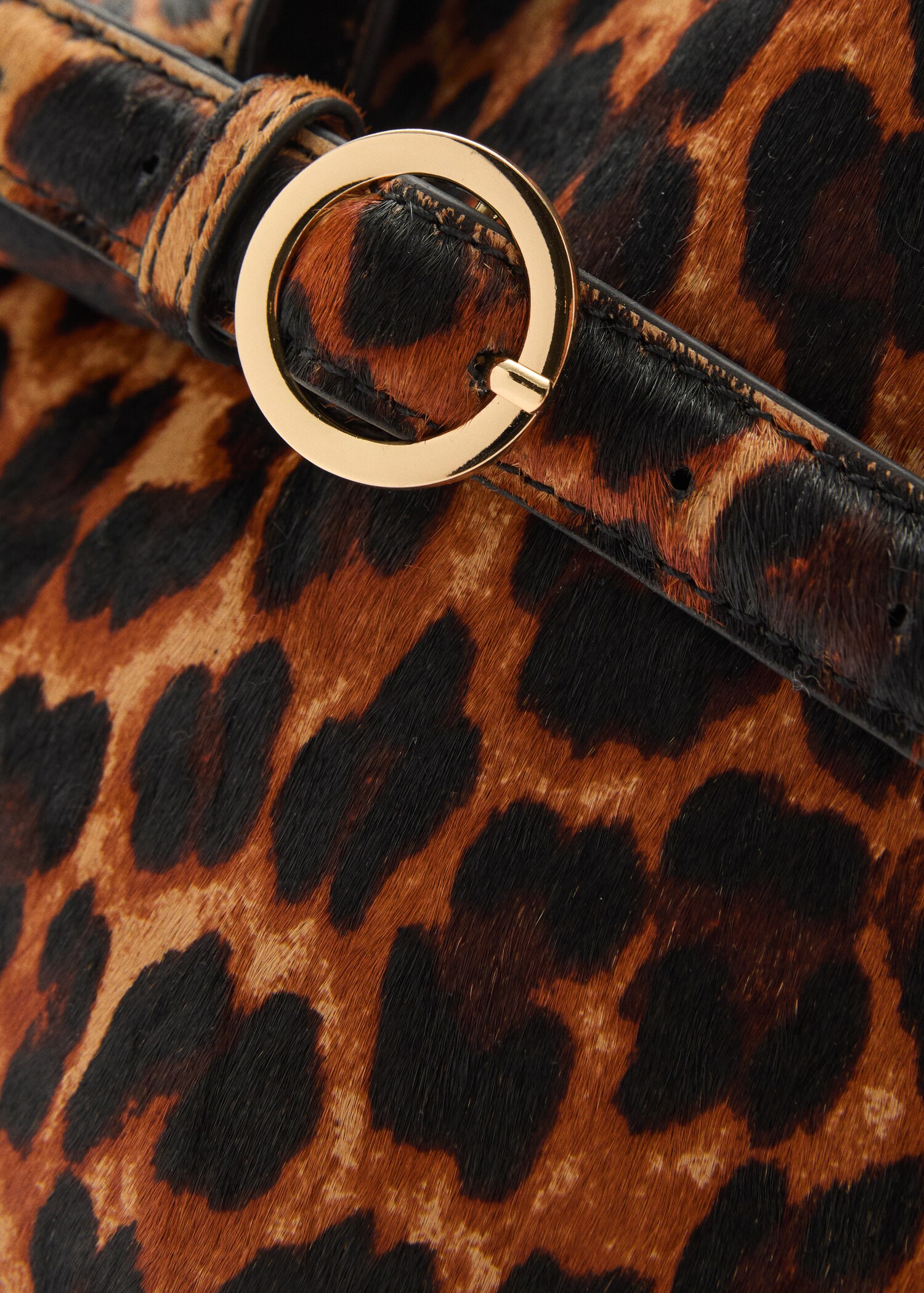 Leopard-print leather bag - Women | MANGO USA