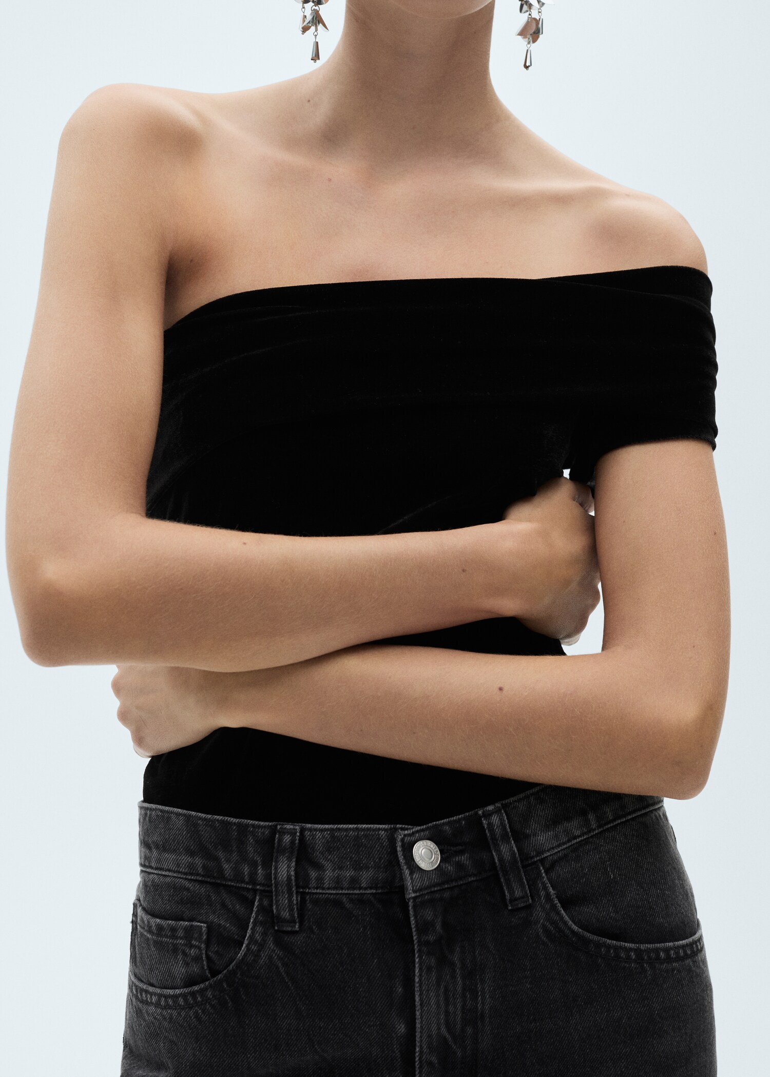Body asimétrico terciopelo - Mujer | MANGO México