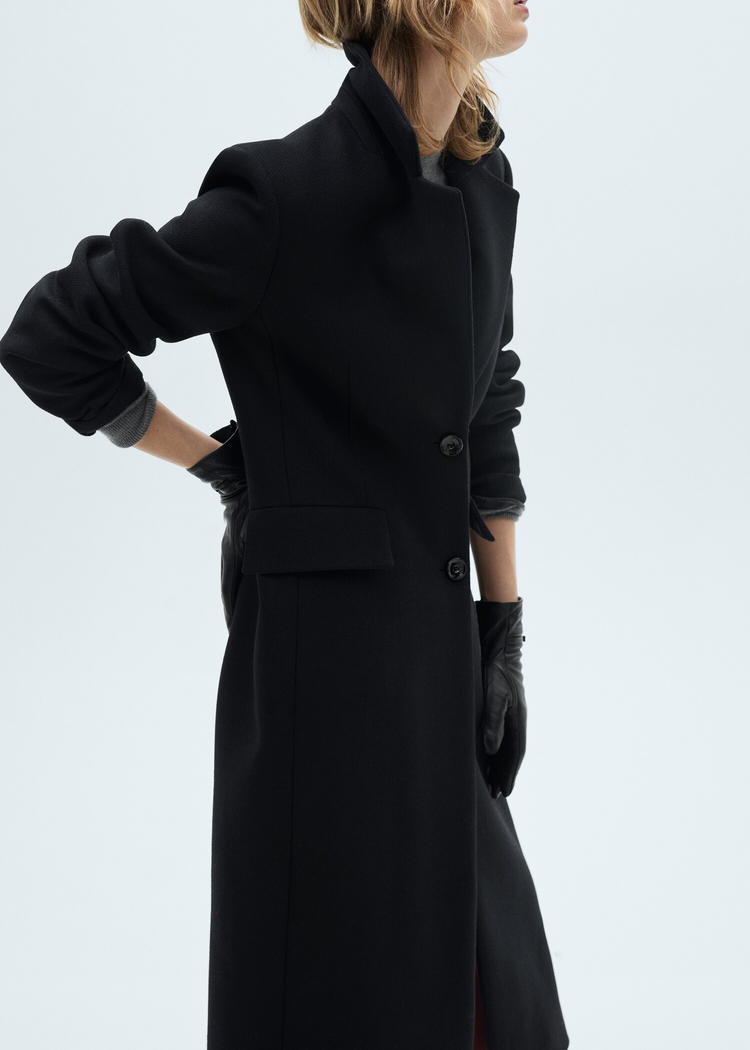 Structured wool coat - Women | MANGO USA