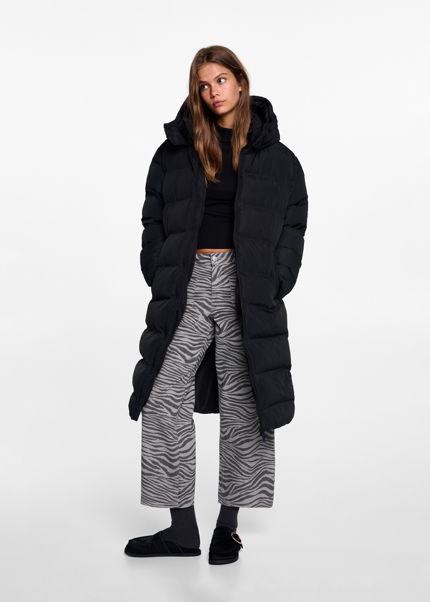 Quilted long coat - Teen | MANGO USA