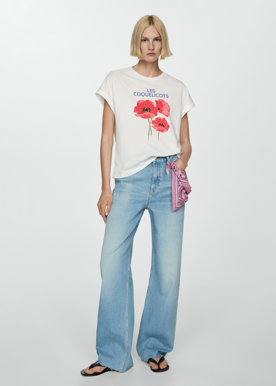 Printed Cotton Blend T Shirt Women Mango United Kingdom