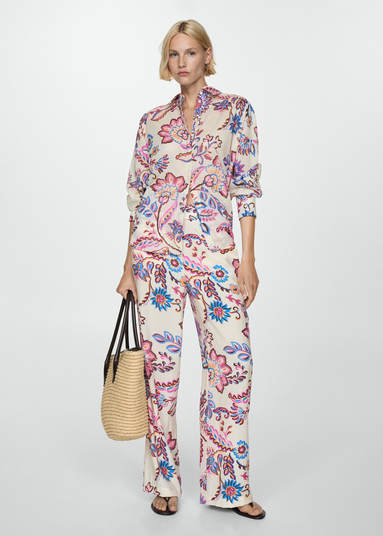 Flowy floral print shirt - Women | MANGO USA