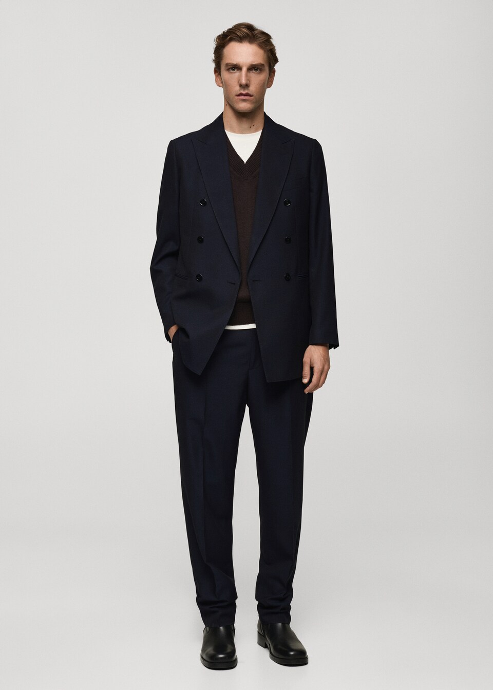 Slim fit double-breasted suit blazer - Men | MANGO USA