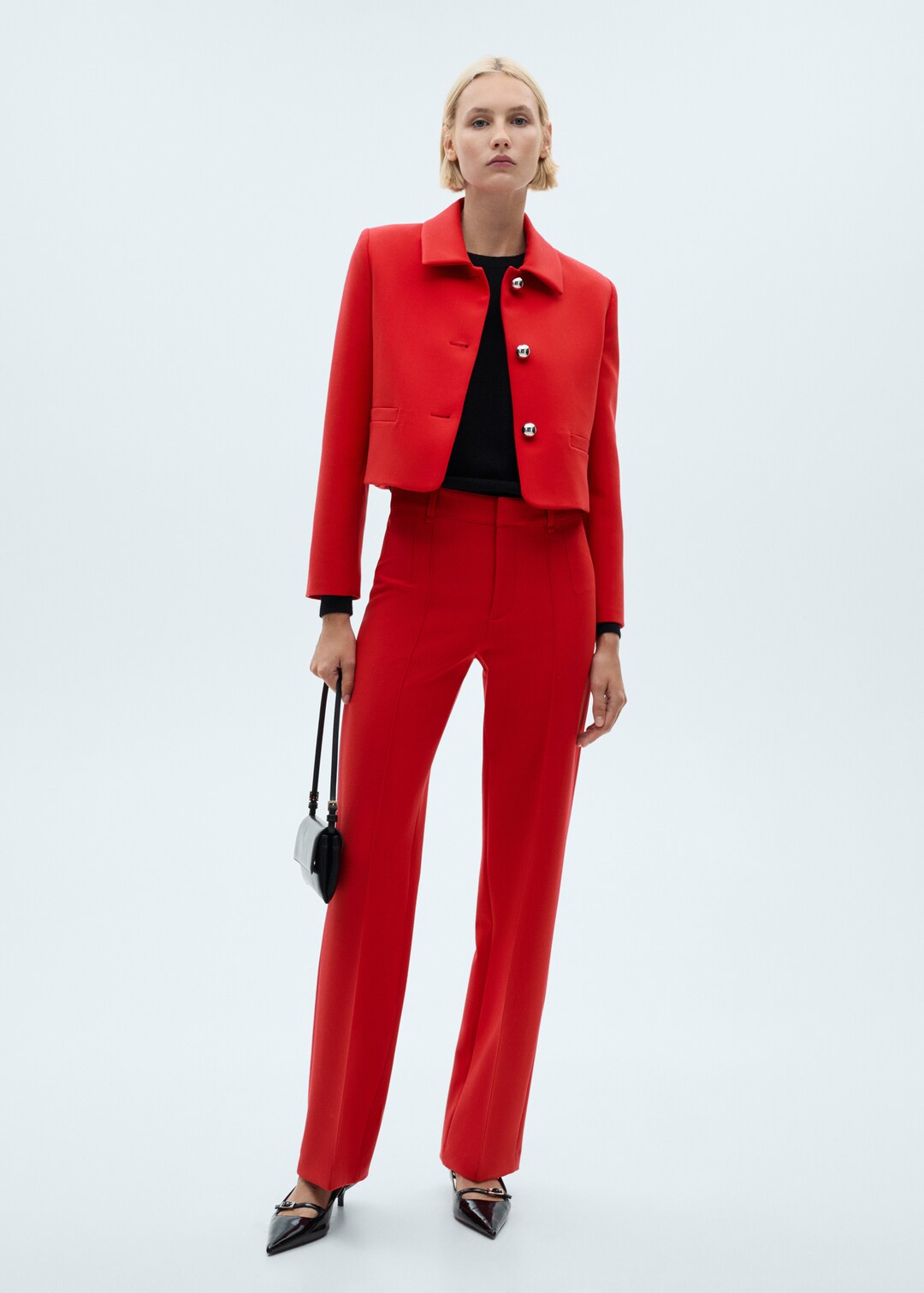 Buttoned cropped jacket - Women | MANGO USA