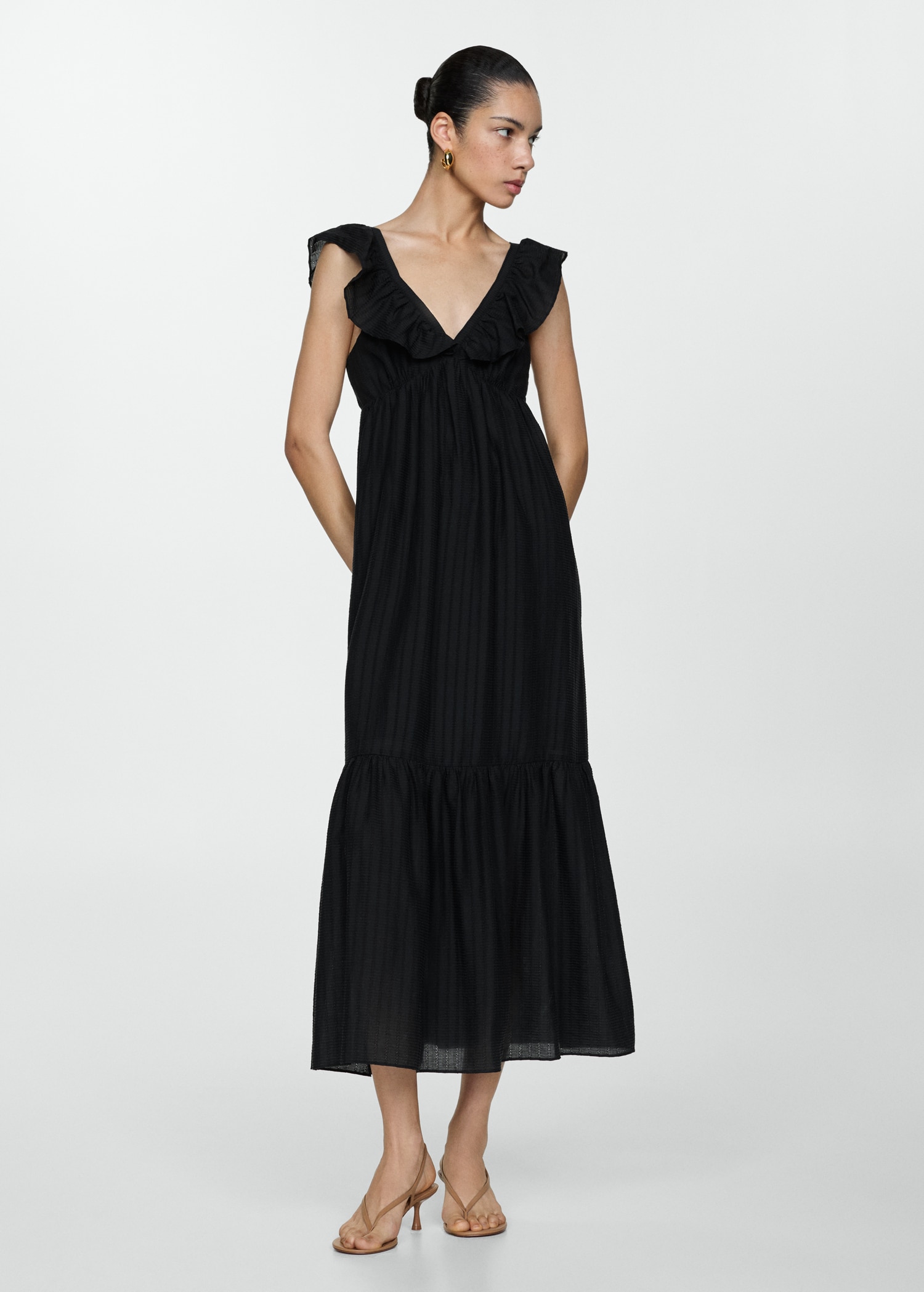 Textured ruffled dress - Women | MANGO USA