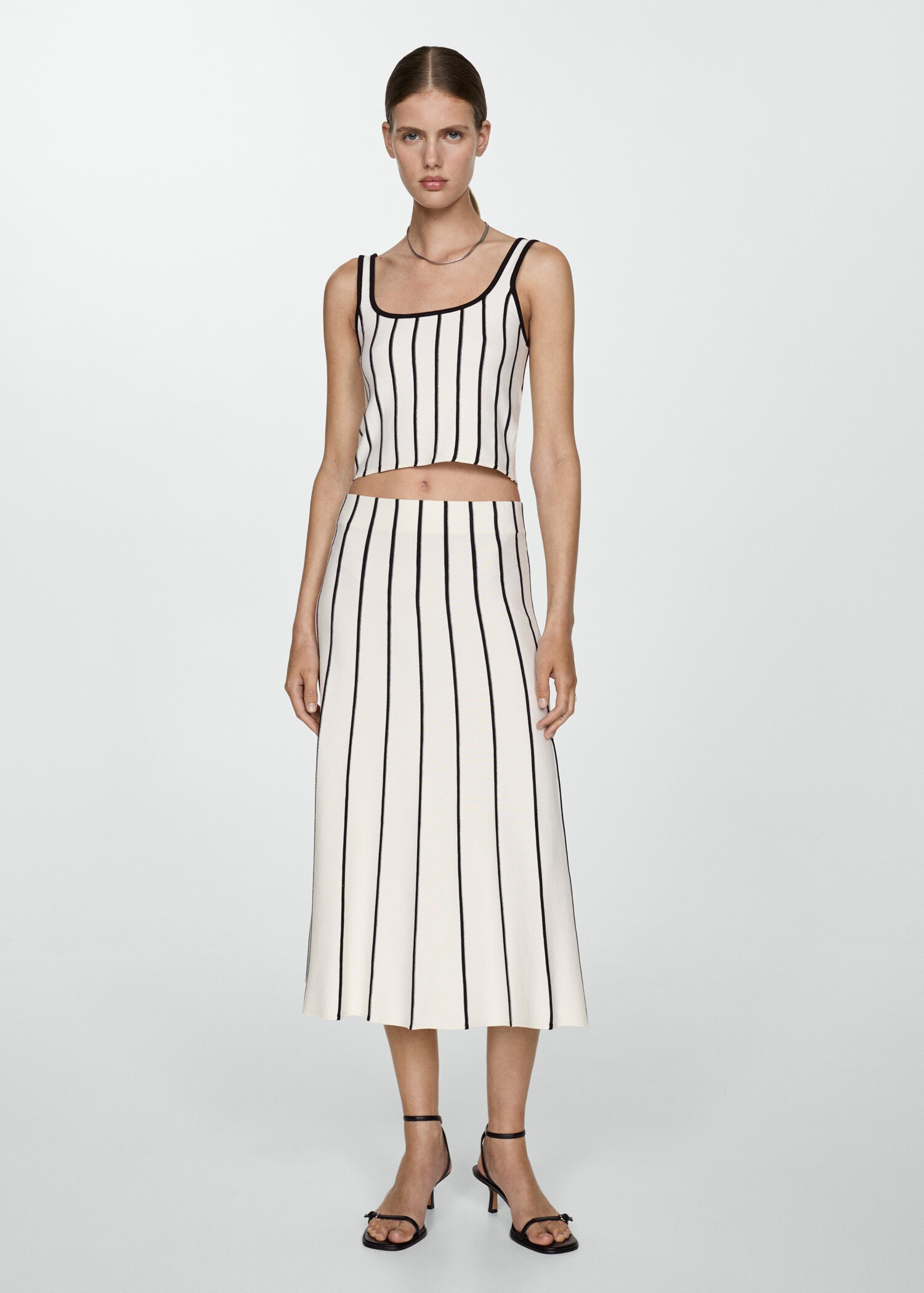 Striped knitted crop top - Women | MANGO USA