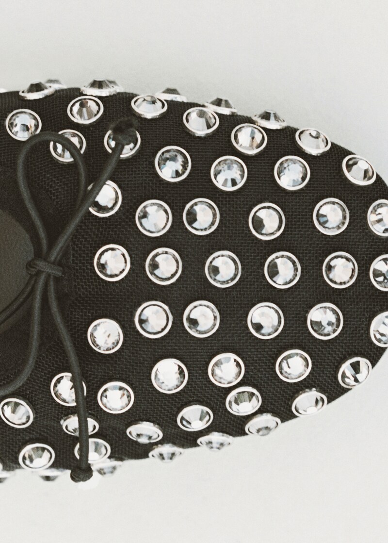 Studded mesh ballerina shoes - Women | MANGO United Kingdom