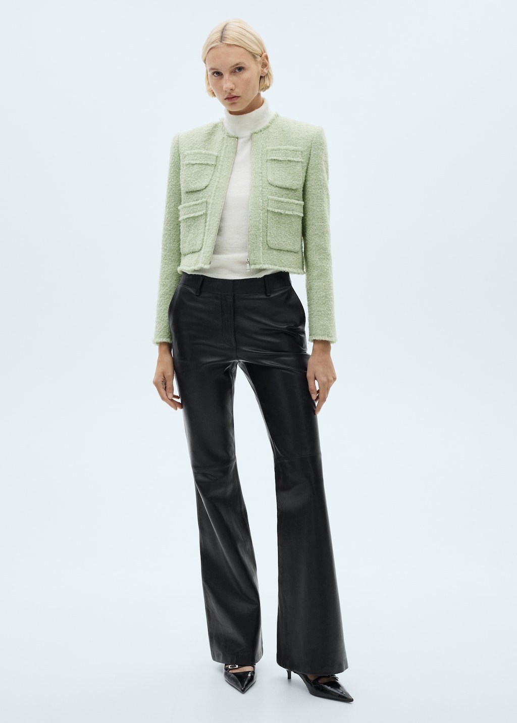 Tweed jacket with zip - Women | MANGO Japan Tweed jacket with zip - Women | MANGO Japan