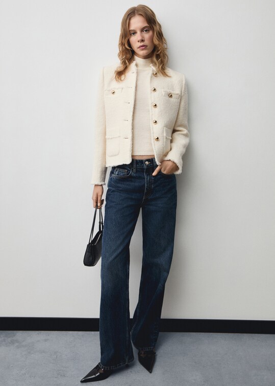 Pocket tweed jacket - Women | MANGO USA