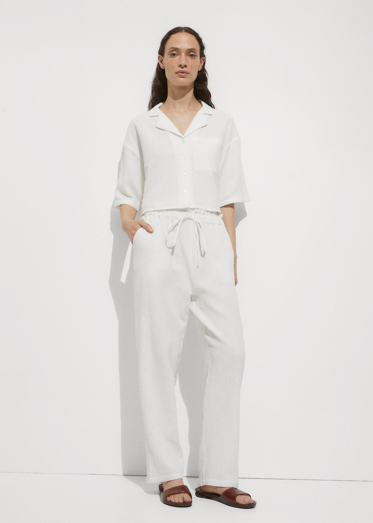Elastic Waist Cotton Trousers Women Mango United Kingdom