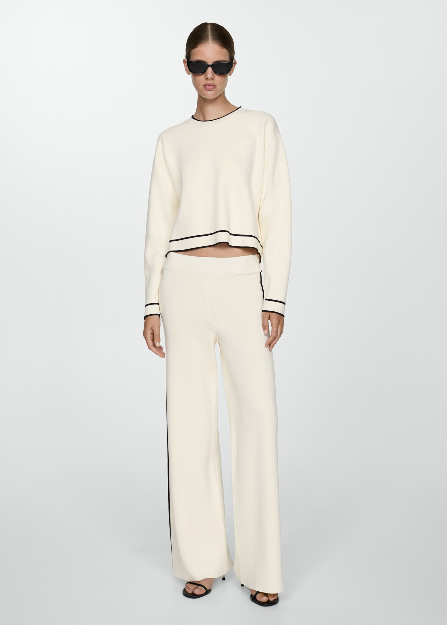 Contrast trim sweater - Women | MANGO USA