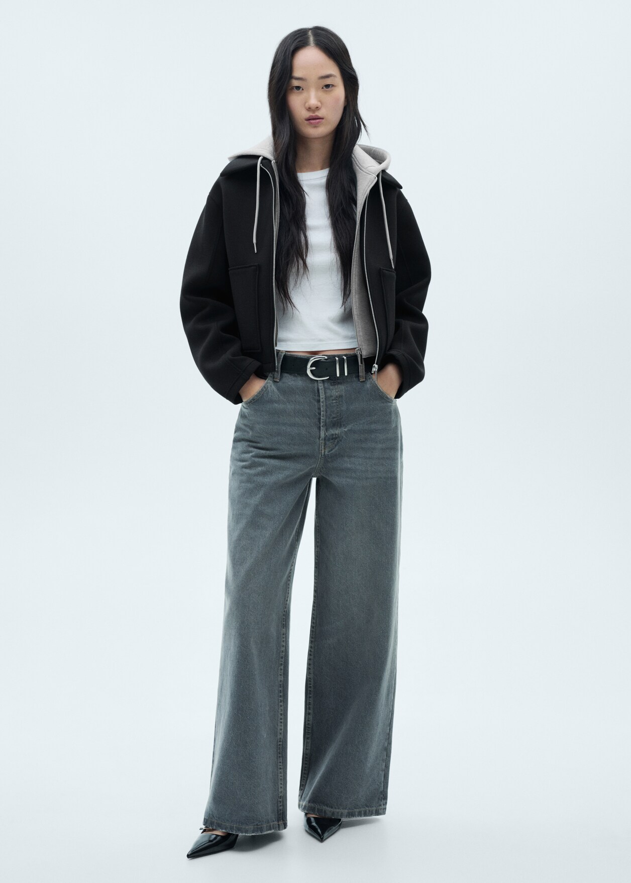 Combined hooded jacket - Women | MANGO USA