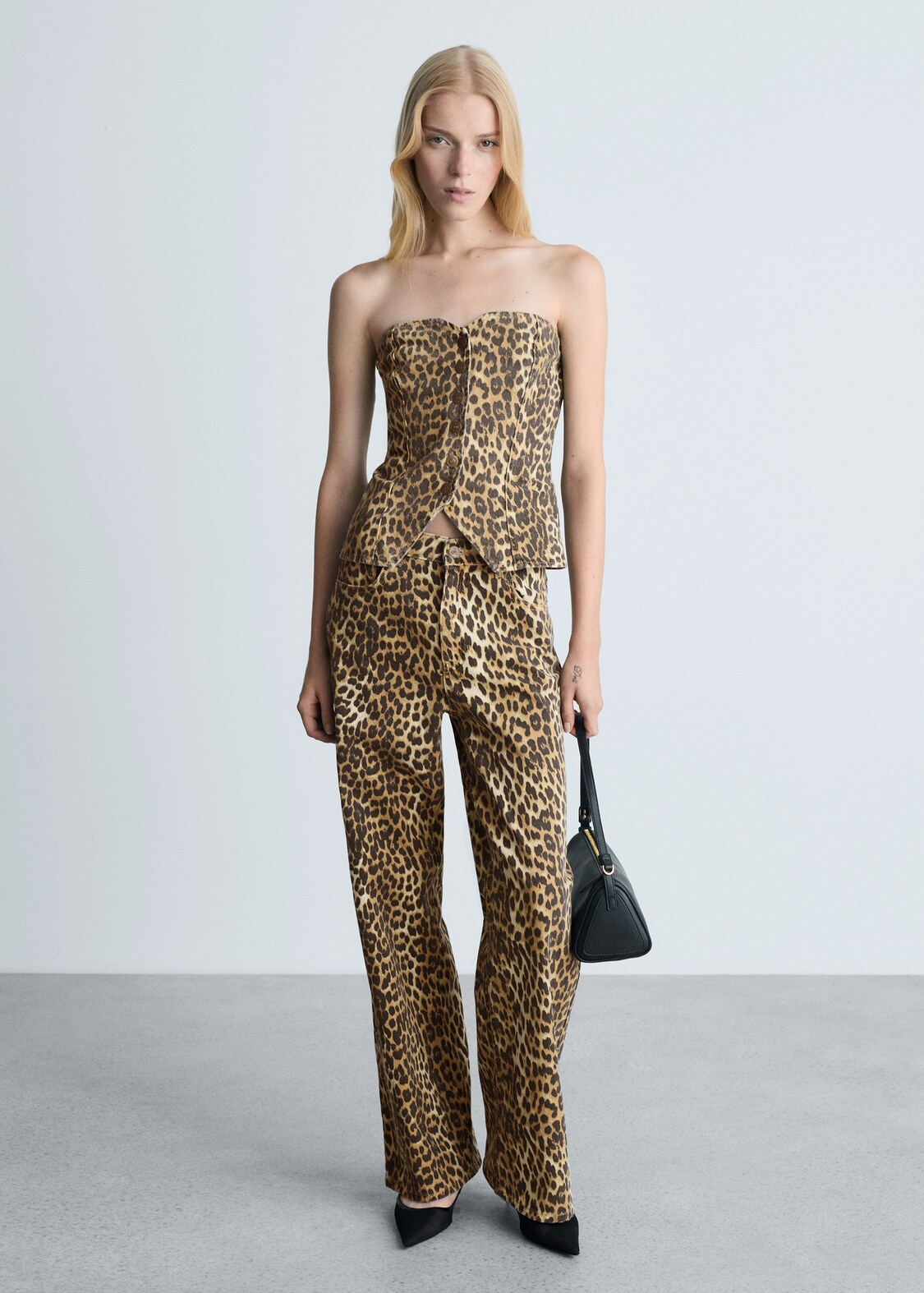 Leopard-print corset top - Women | MANGO USA