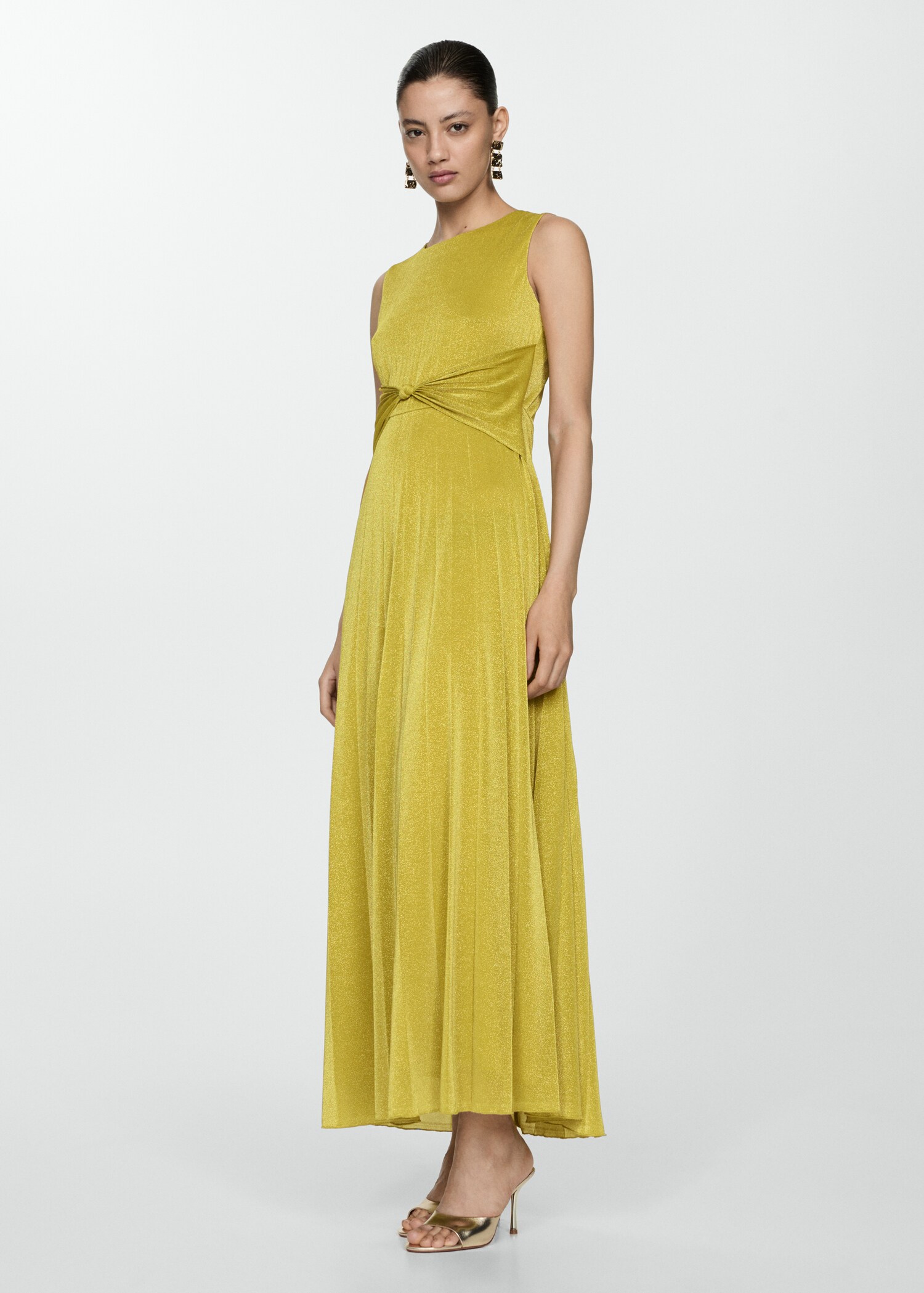 Knotted Lurex Dress Women Mango Usa
