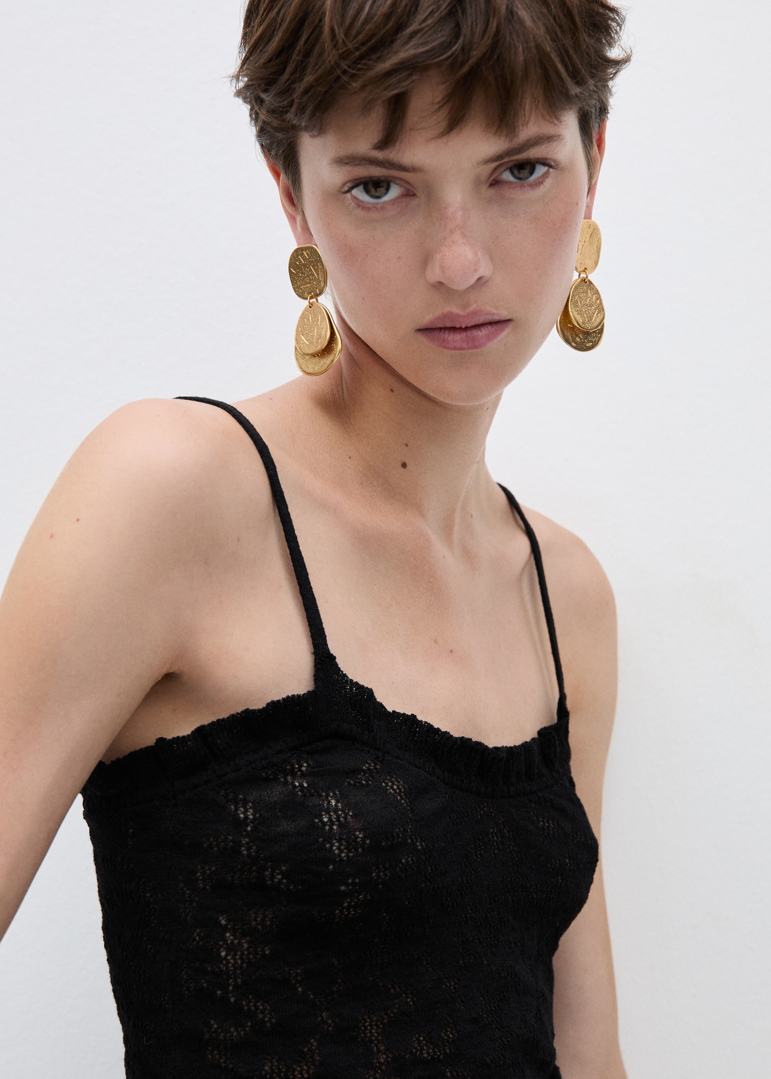 Long Coin Earrings Women Mango Usa