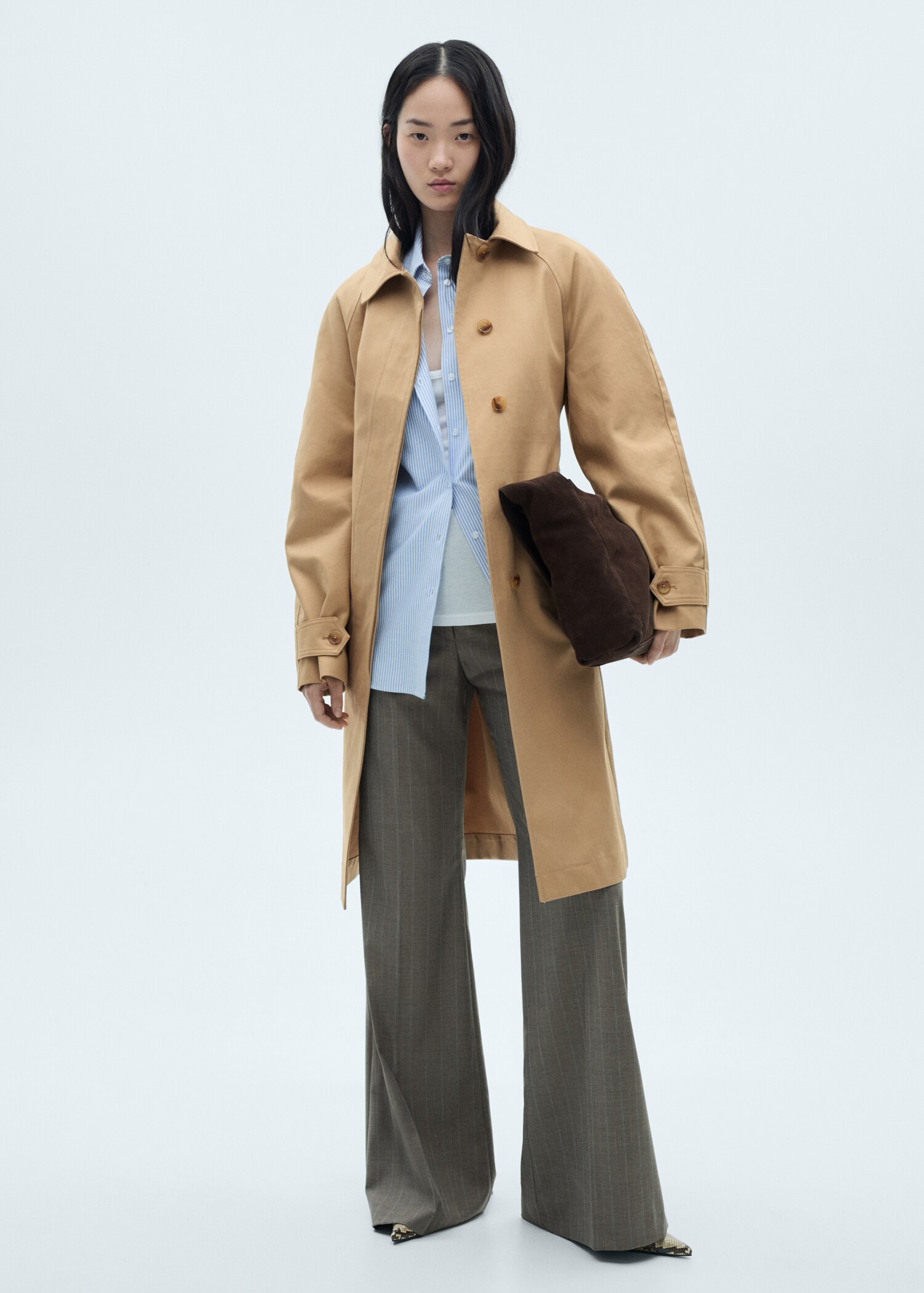 Cotton trench coat with belt - Women | MANGO USA