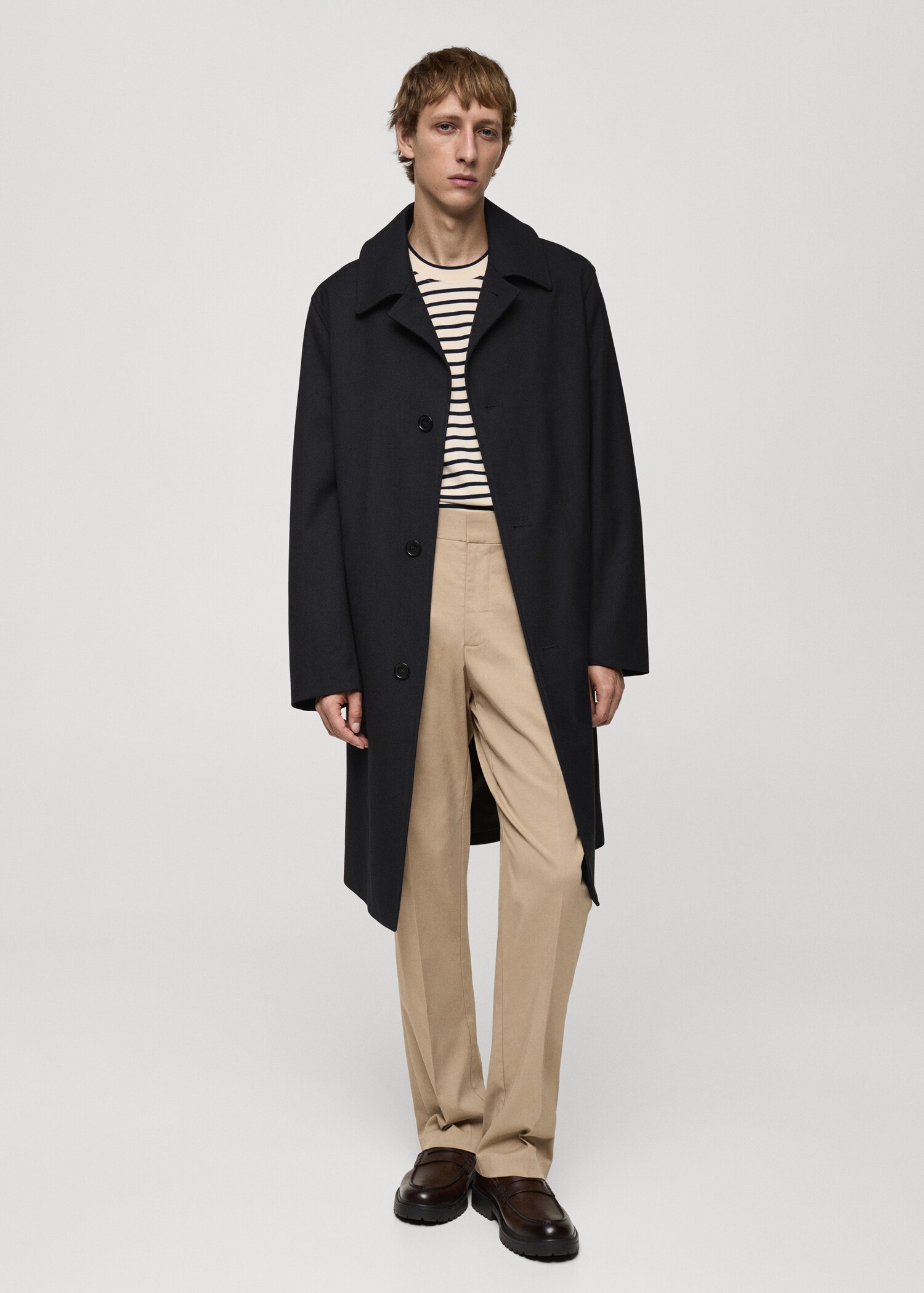 Oversized comfort stretch trench coat - Men | MANGO USA