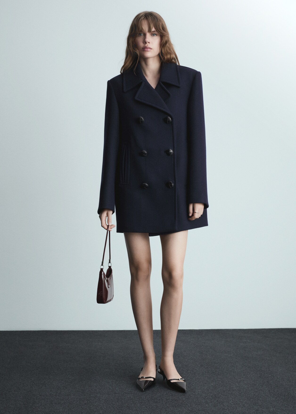 Structured oversize wool coat - Women | MANGO USA