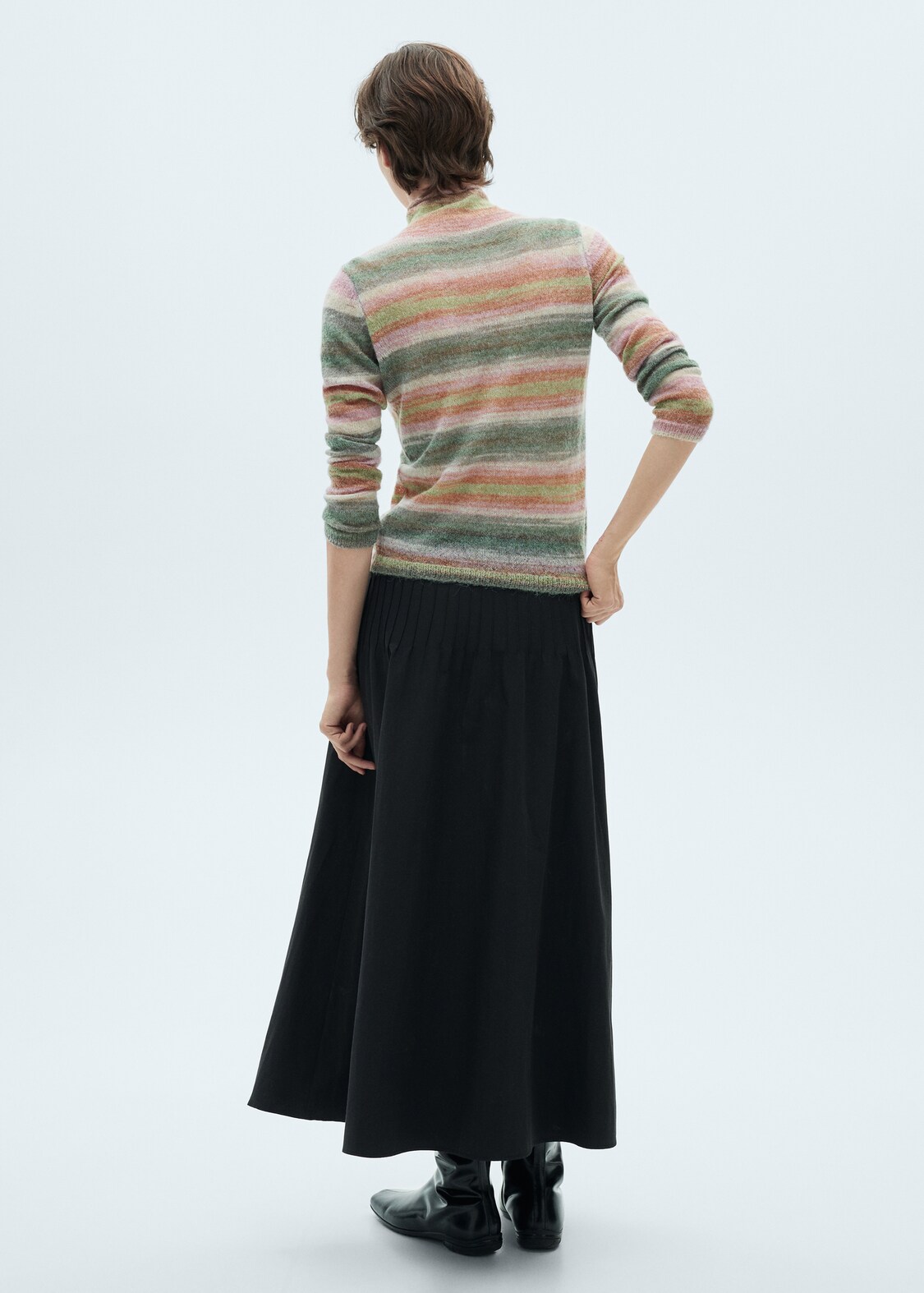 Stand-collar striped sweater - Women | MANGO United Kingdom