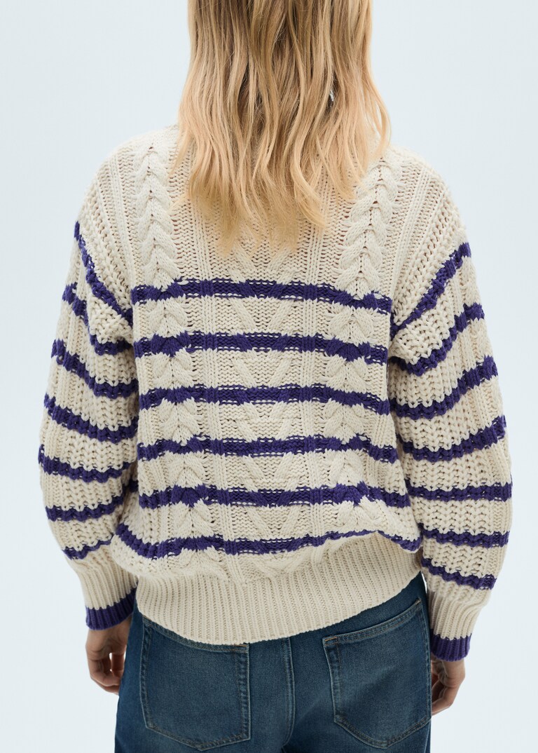 Striped braided sweater - Women | MANGO United Kingdom