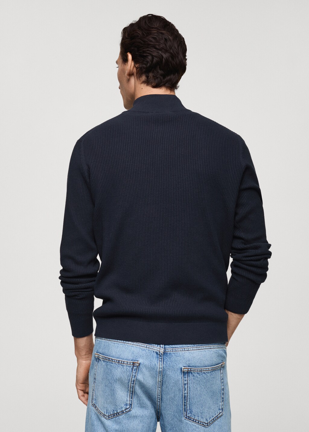 Ribbed sweater with zip neck - Men | MNG Australia