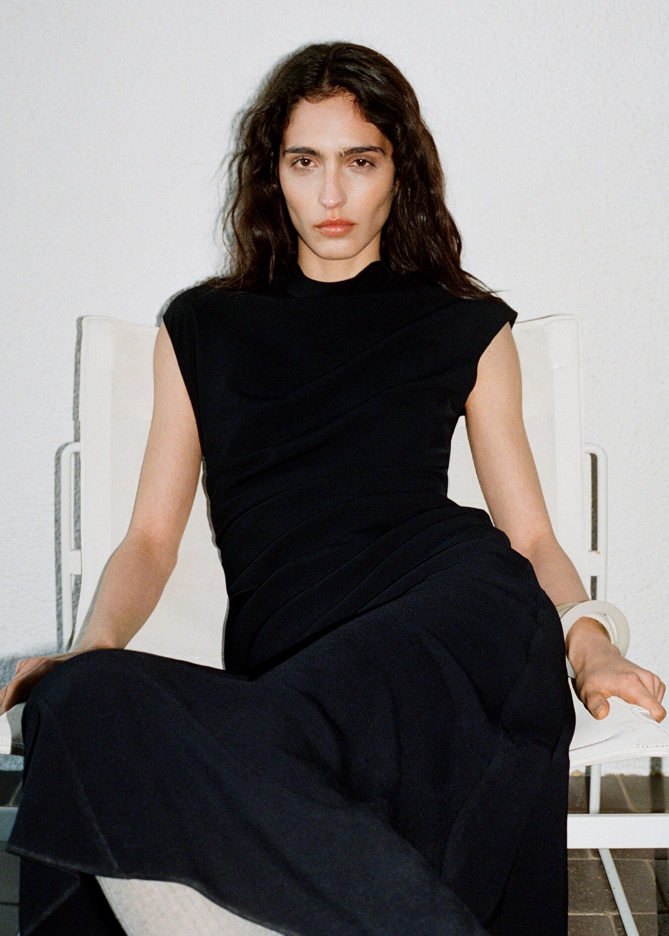 A-line dress with draped waist - Women | MANGO USA