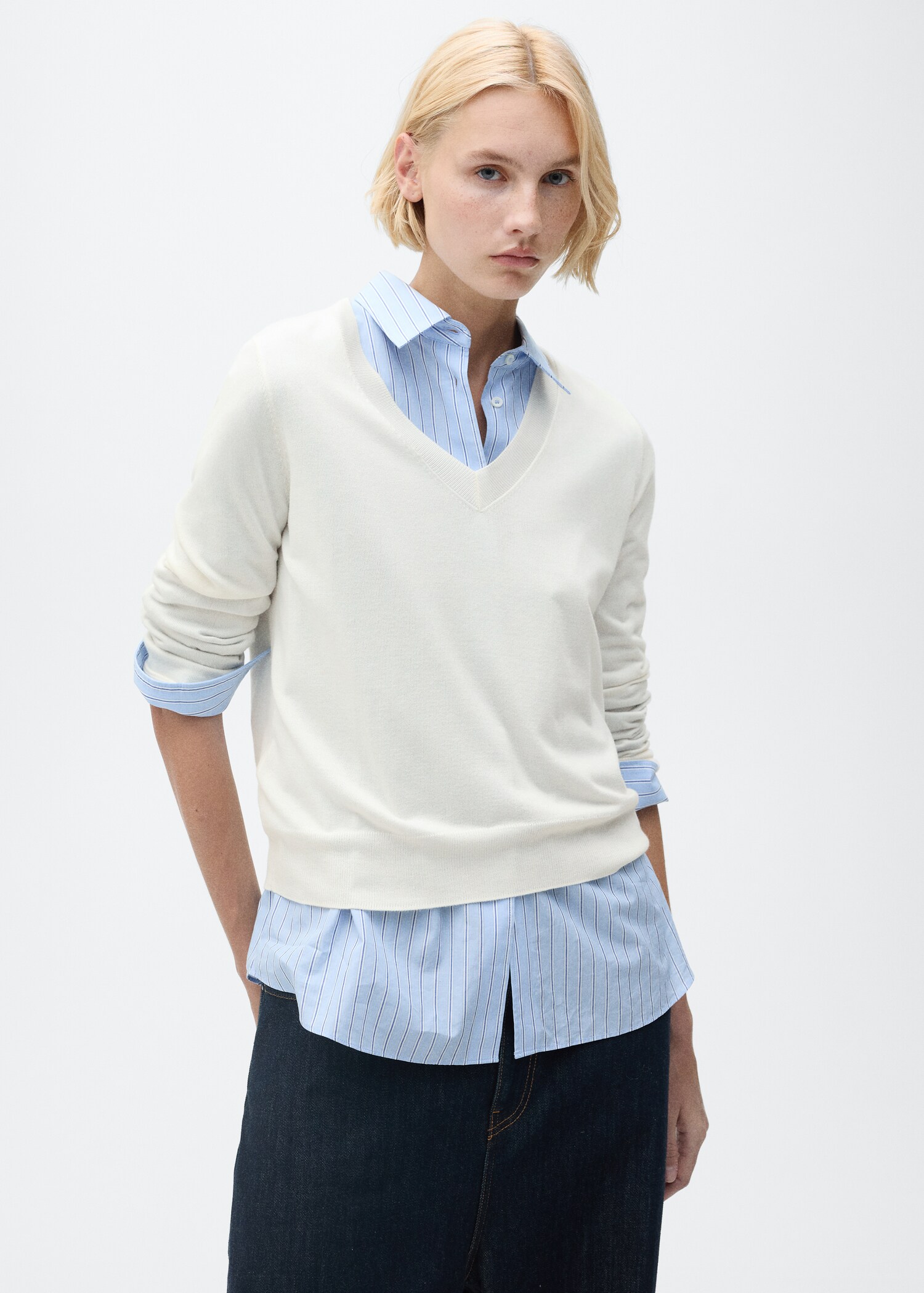 V Neck Knit Sweater Women Mango United Kingdom
