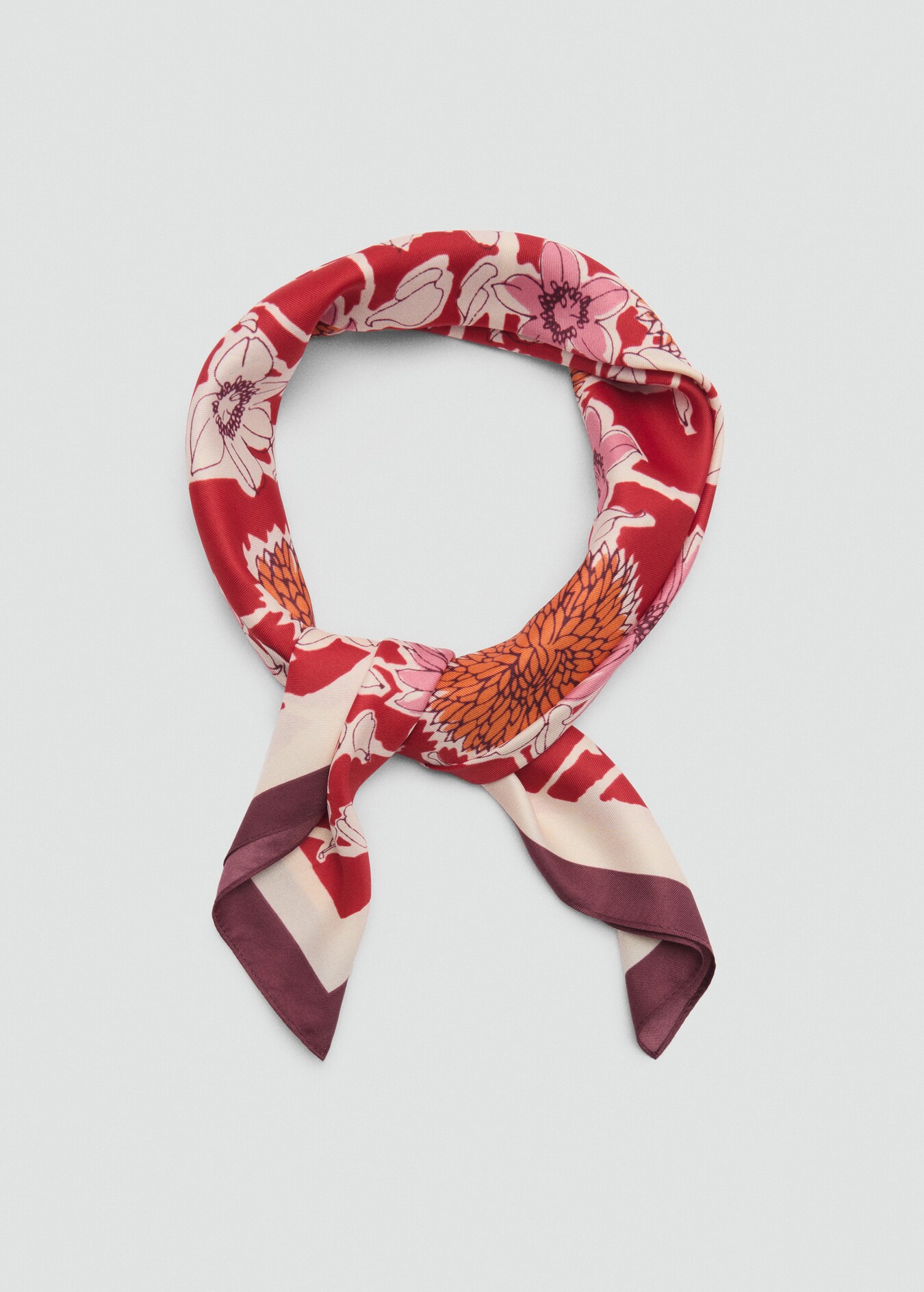 Floral satin scarf - Women | MANGO USA