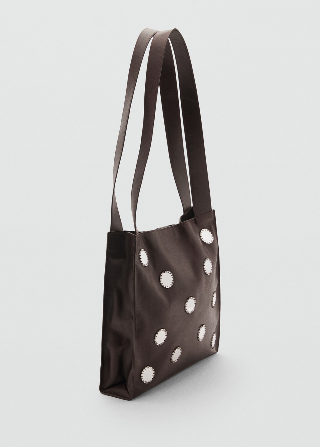 Double handle leather bag with mirrors - Women | MANGO Iraq