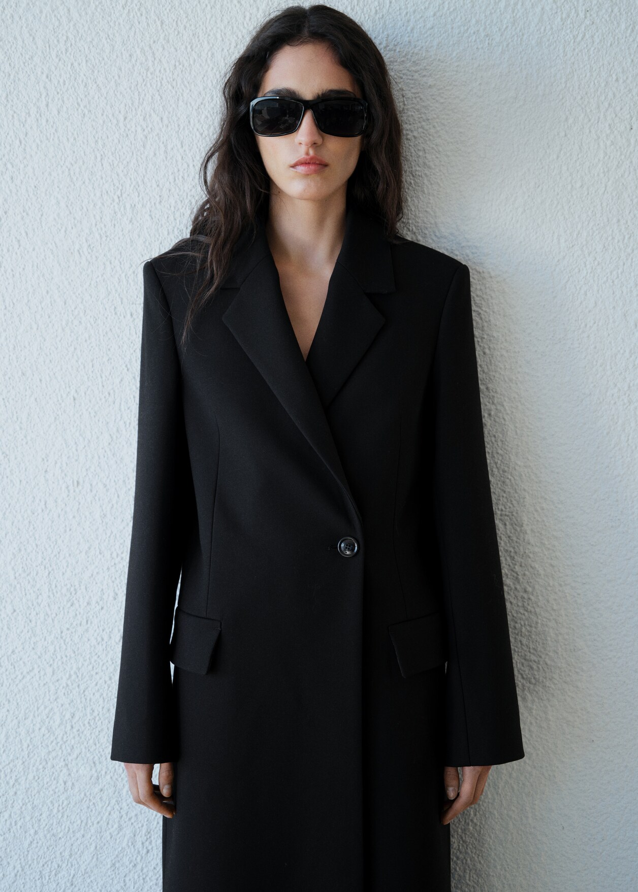 Long structured wool coat - Women | MANGO USA