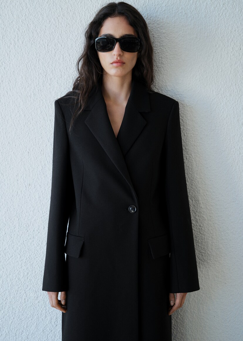 Long structured wool coat - Women | MANGO USA