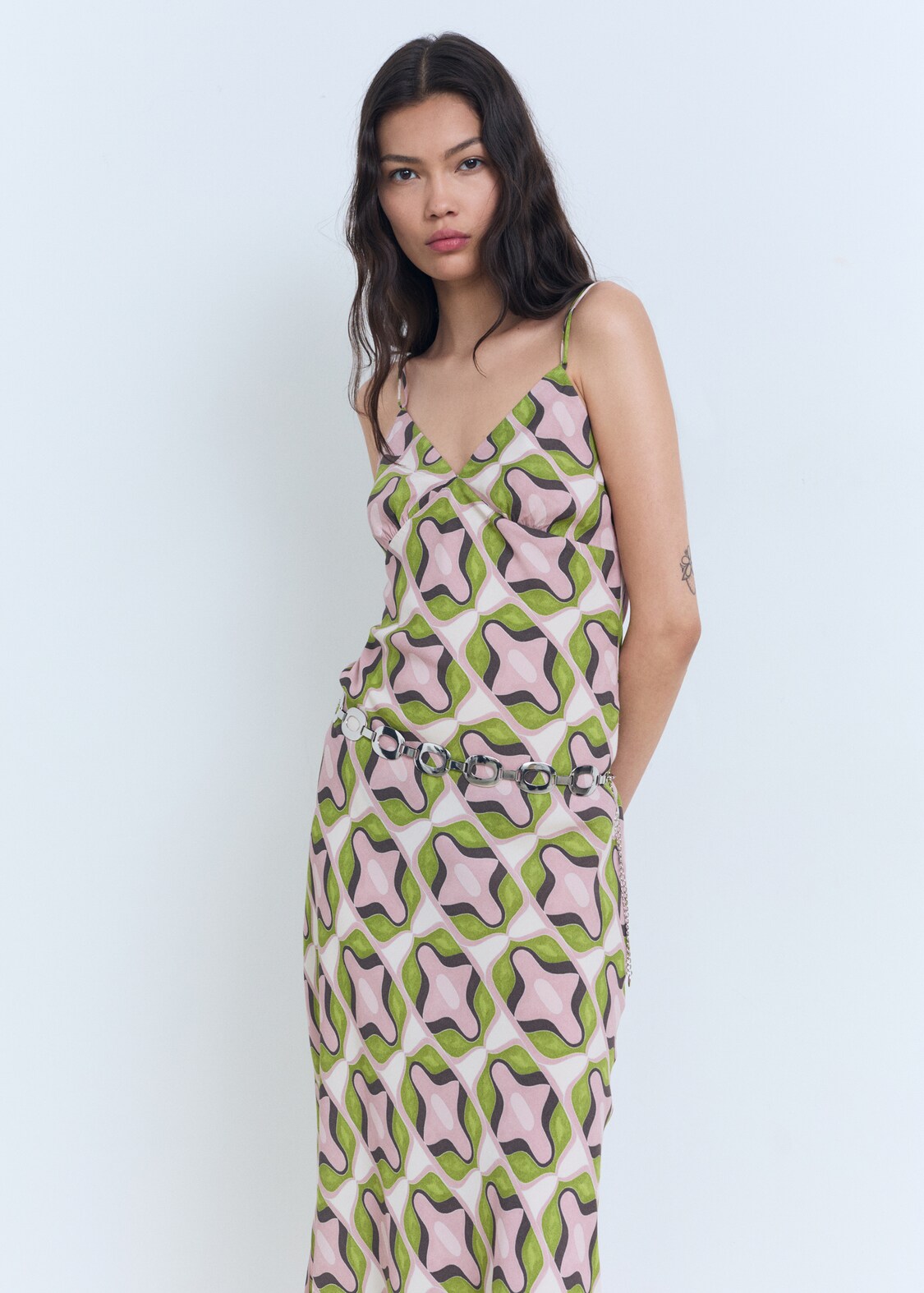 Abstract printed midi dress - Women | MANGO United Kingdom