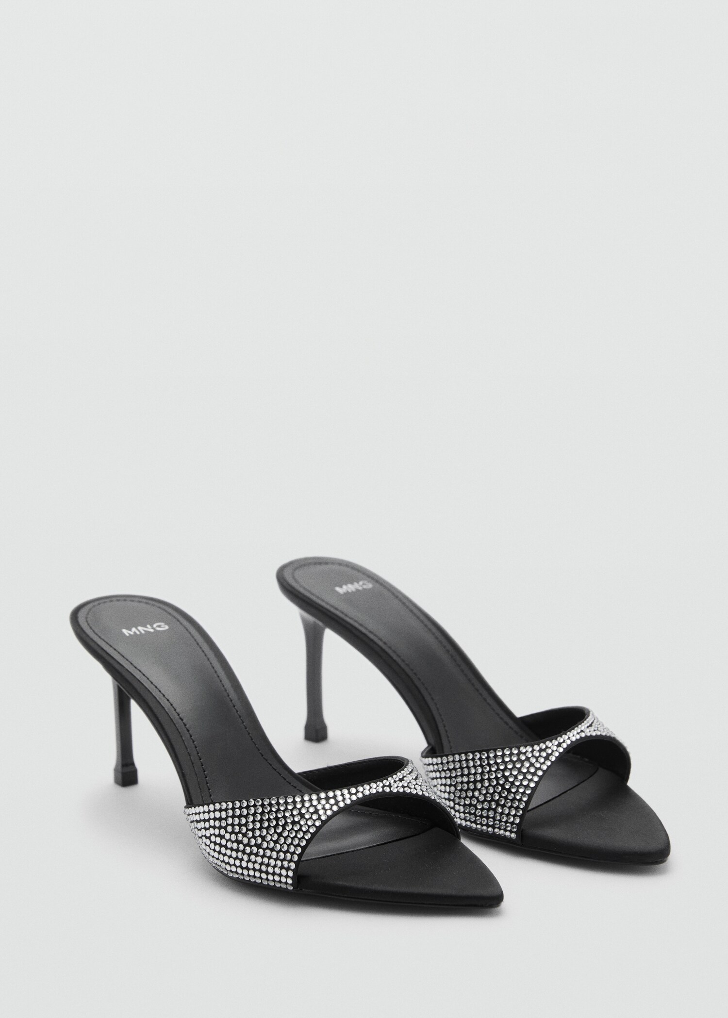 Rhinestone heeled slingback sandal - Women | MANGO USA